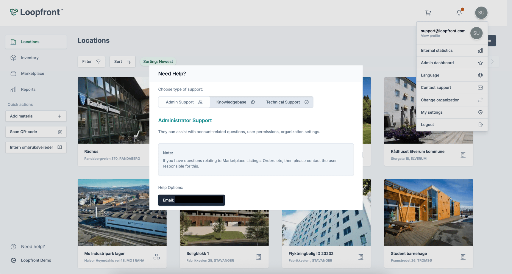Kontakt brukerstøtte